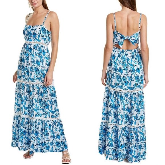Red Carter | Dresses | New Red Carter Catherine Blue Floral Maxi Dress | Poshmark